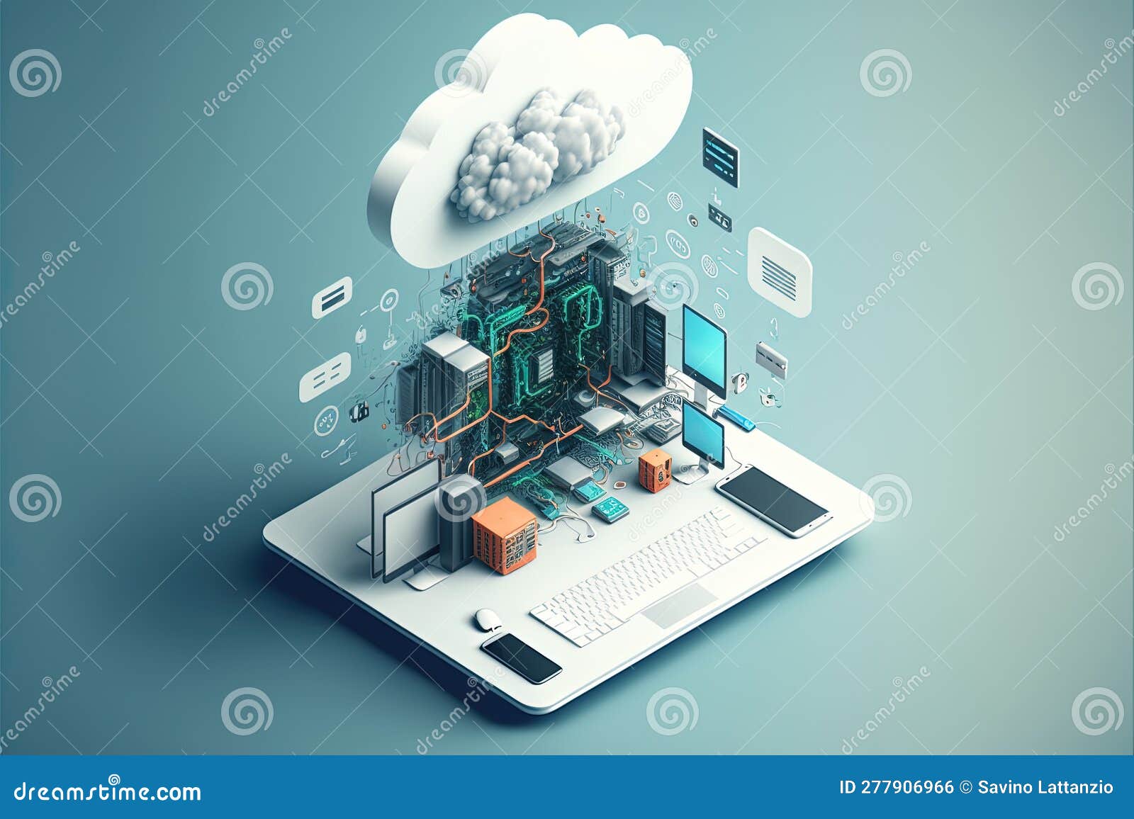 Computer Apps and Cloud Native Technologies Stock Illustration ...