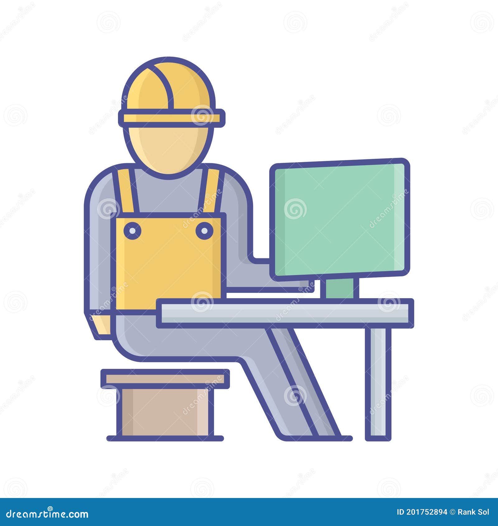 Computer Architect Vector Icon Which Can Easily Modify or Edit Stock ...