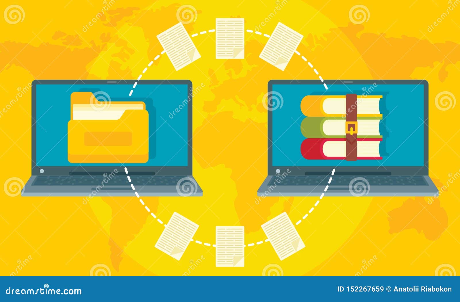 Computer Archive Concept Background, Flat Style Stock Vector ...
