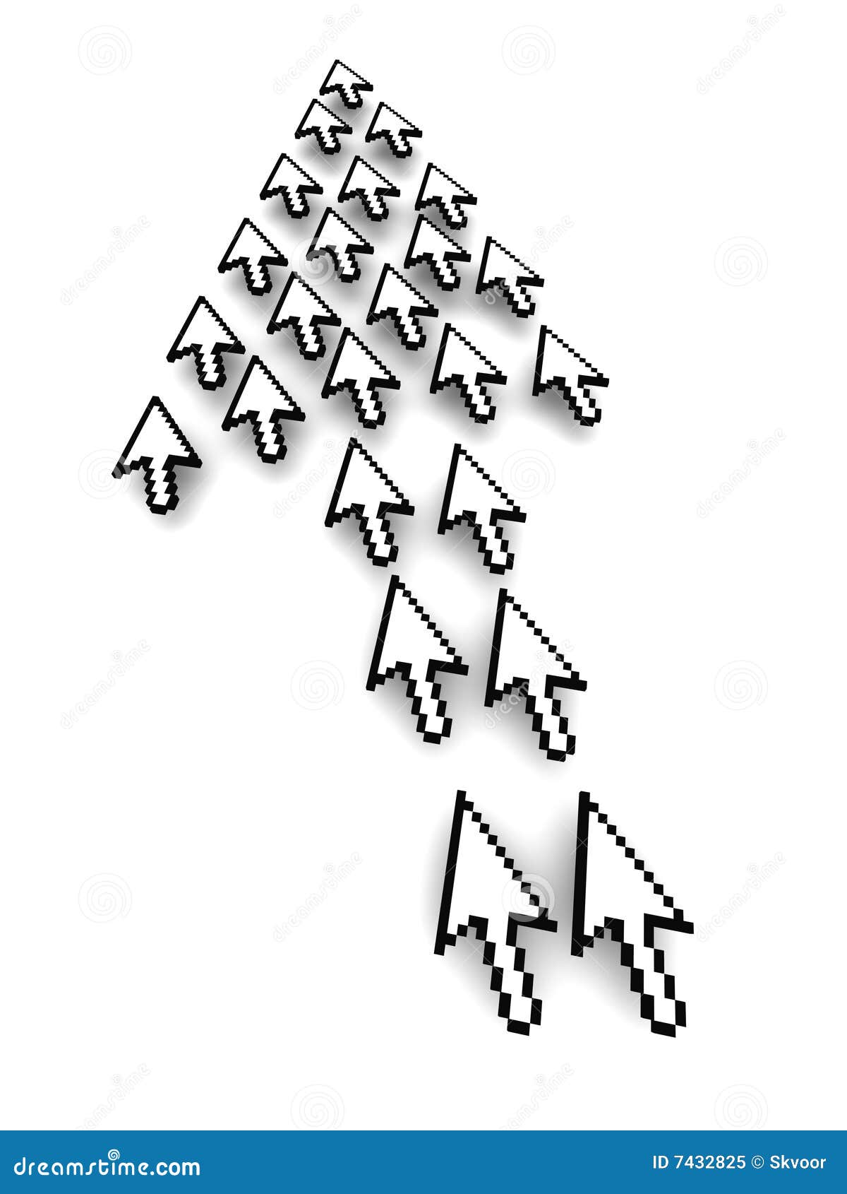 Computer arrows 3d stock illustration. Illustration of shape - 7432825