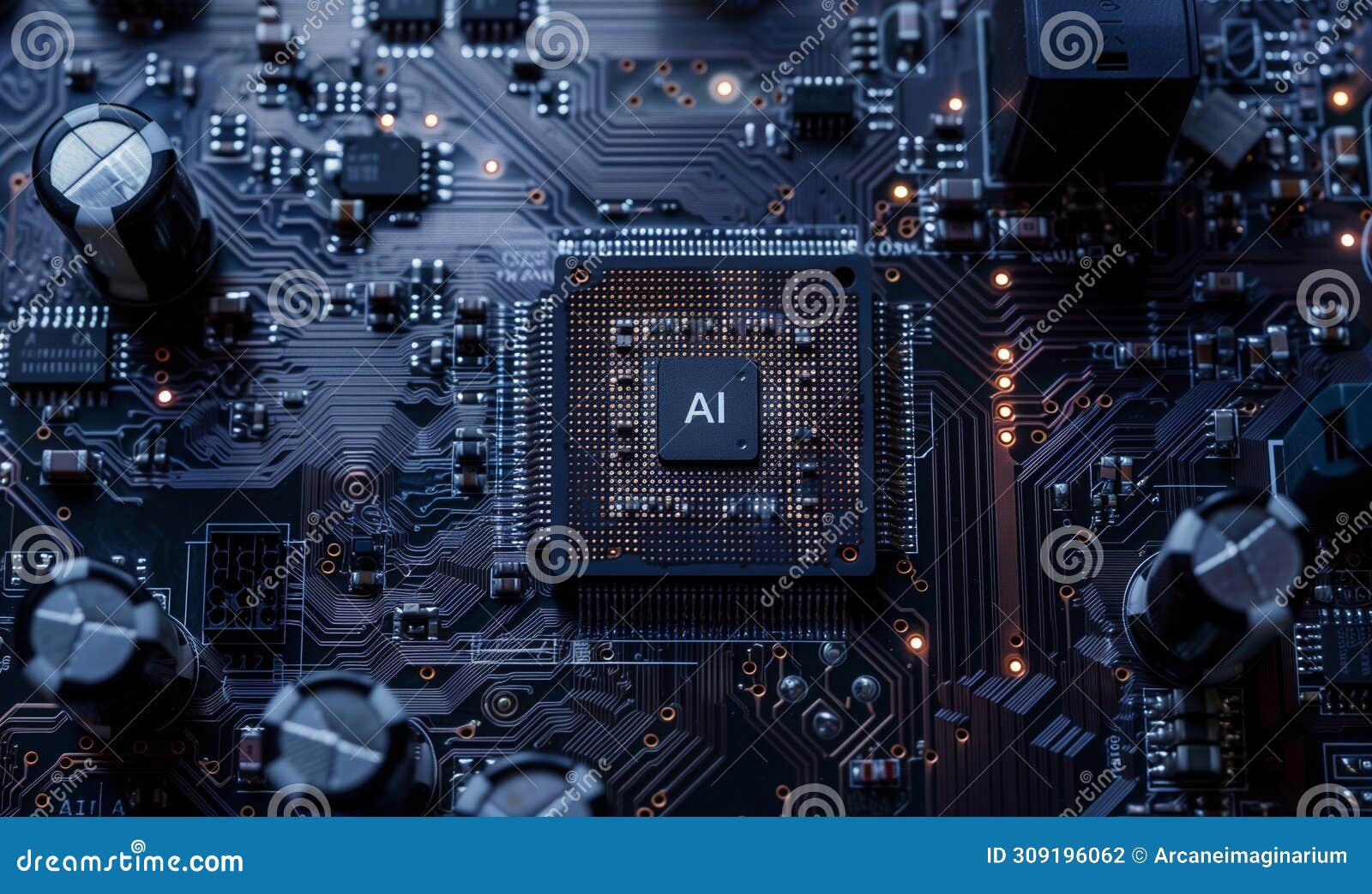 Computer Artificial Intelligence AI Board Concept Stock Illustration ...