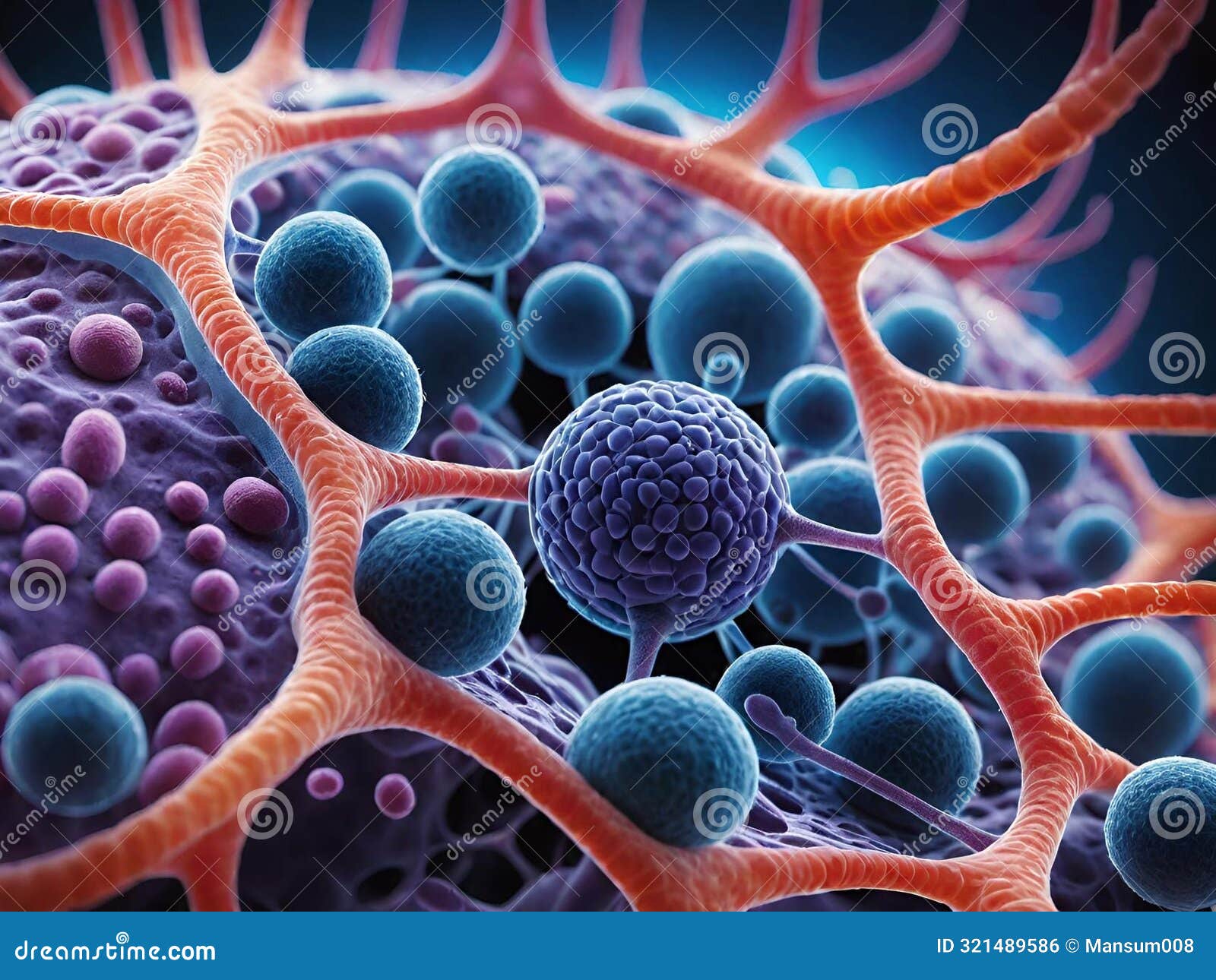 Computer Artwork of a Human Brain with a Cell Structure Stock ...