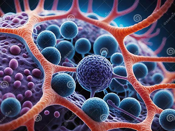 Computer Artwork of a Human Brain with a Cell Structure Stock ...