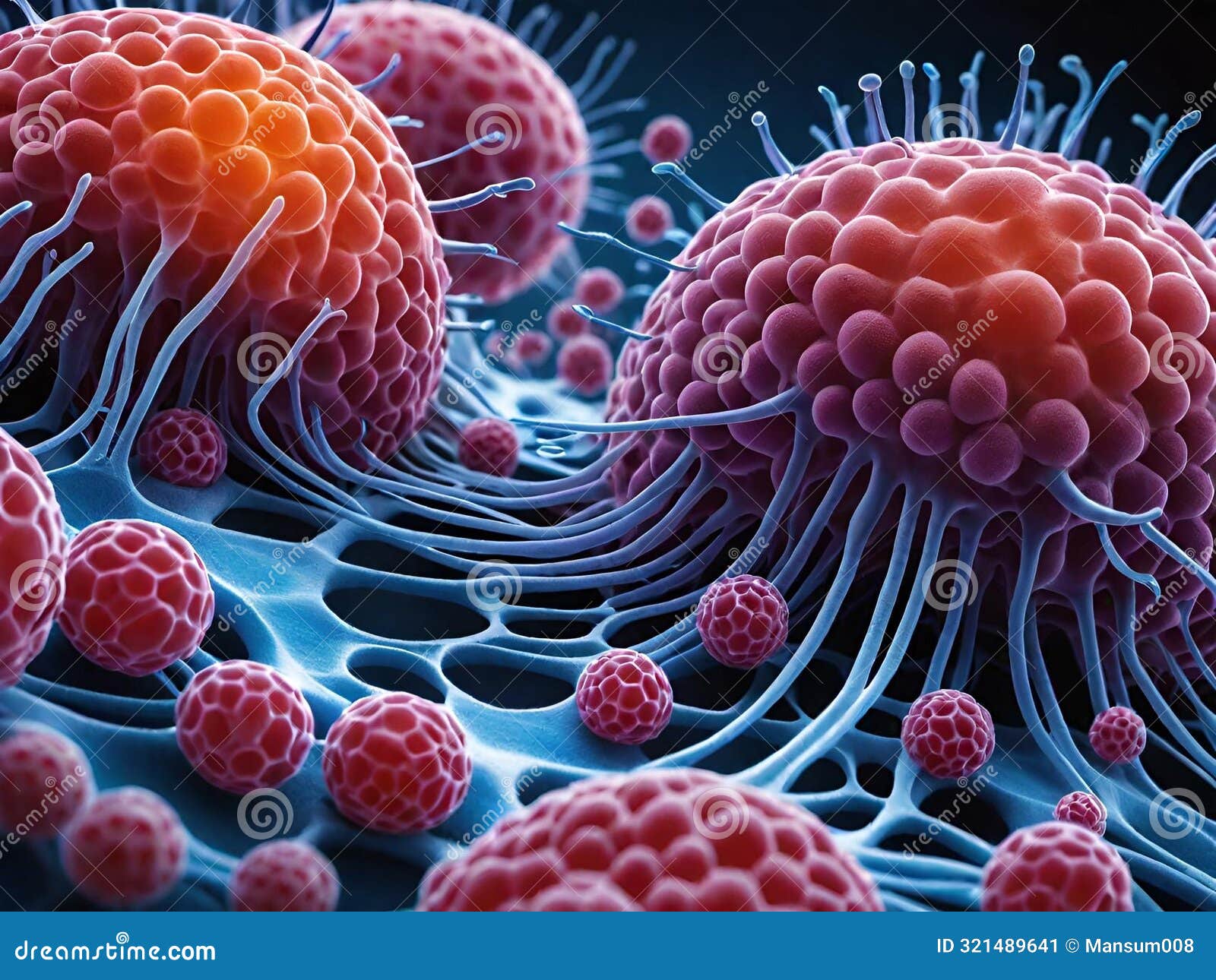 Computer Artwork of a Human Brain with a Cell Structure Stock ...