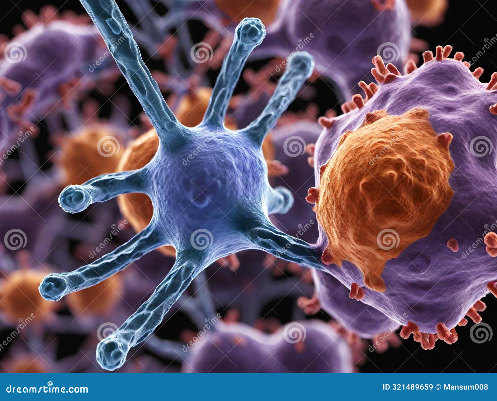 Computer Artwork of a Human Brain with a Cell Structure Stock ...