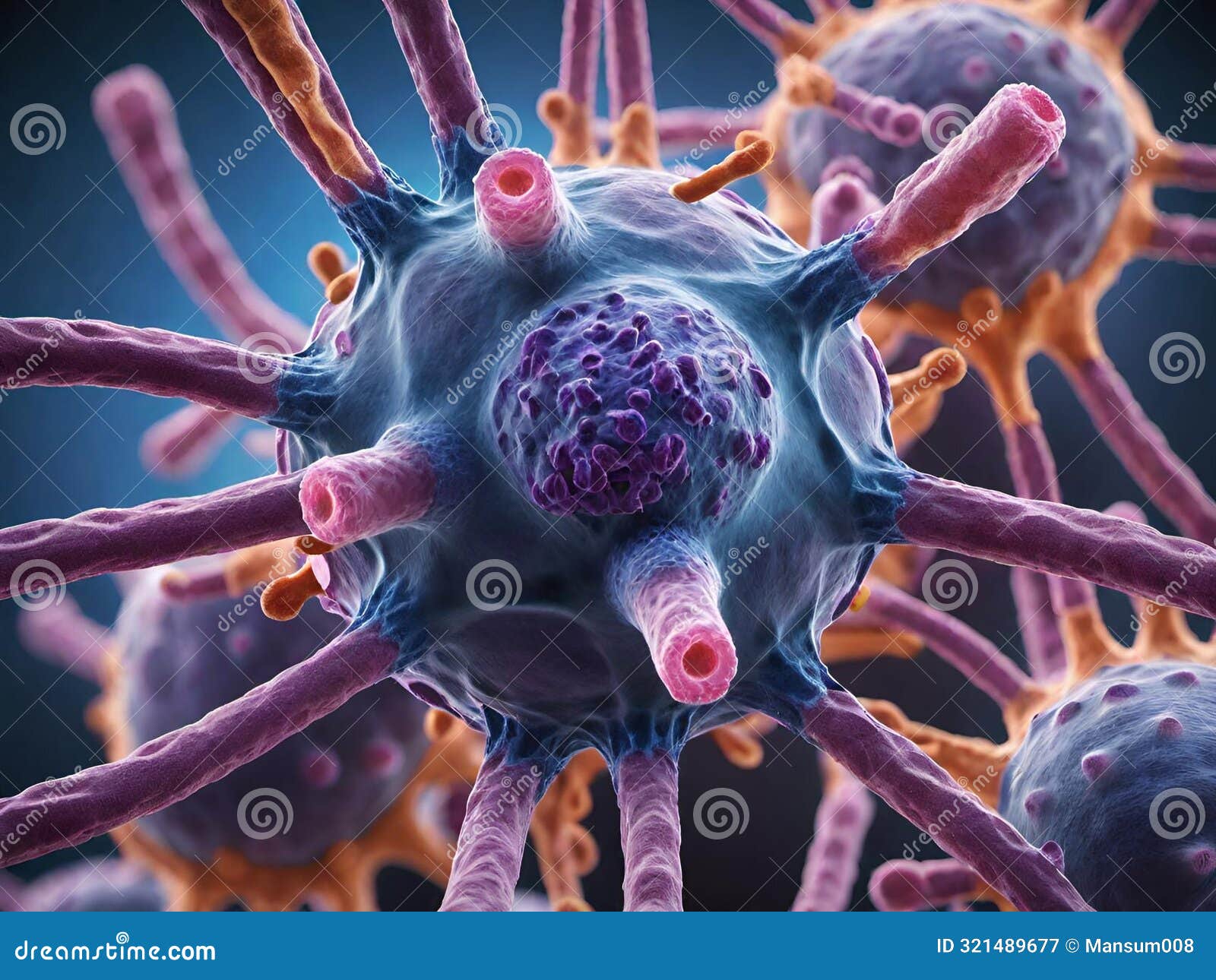 Computer Artwork of a Human Brain with a Cell Structure Stock ...