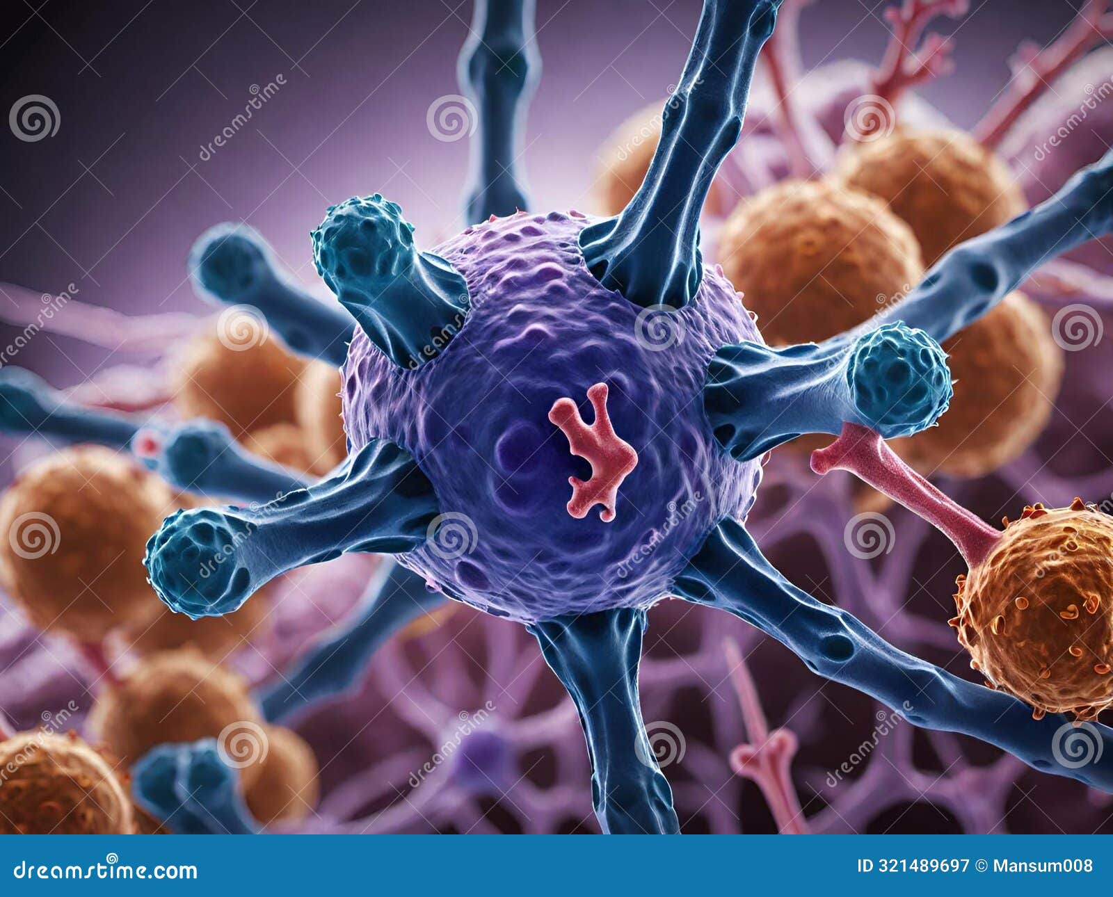 Computer Artwork of a Human Brain with a Cell Structure Stock ...