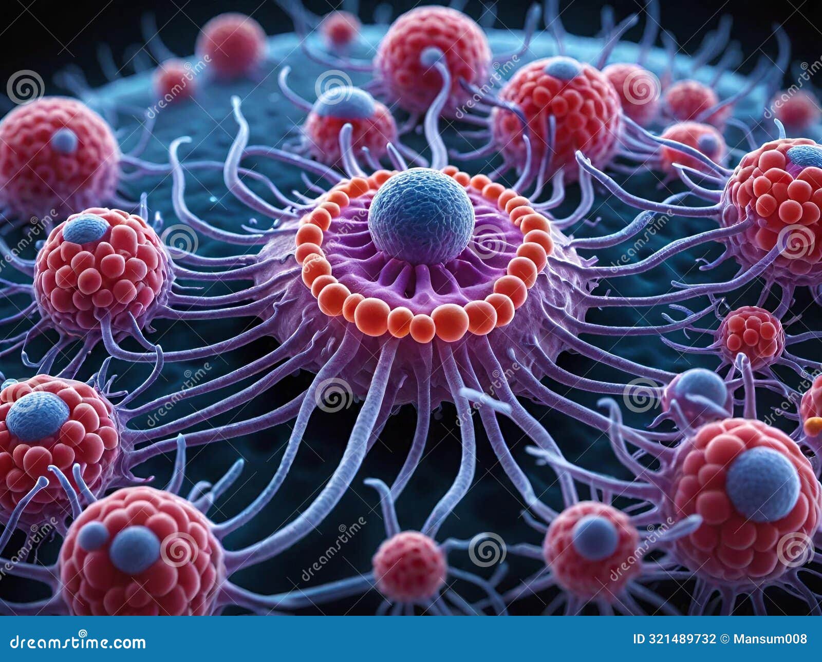 Computer Artwork of a Human Brain with a Cell Structure Stock ...