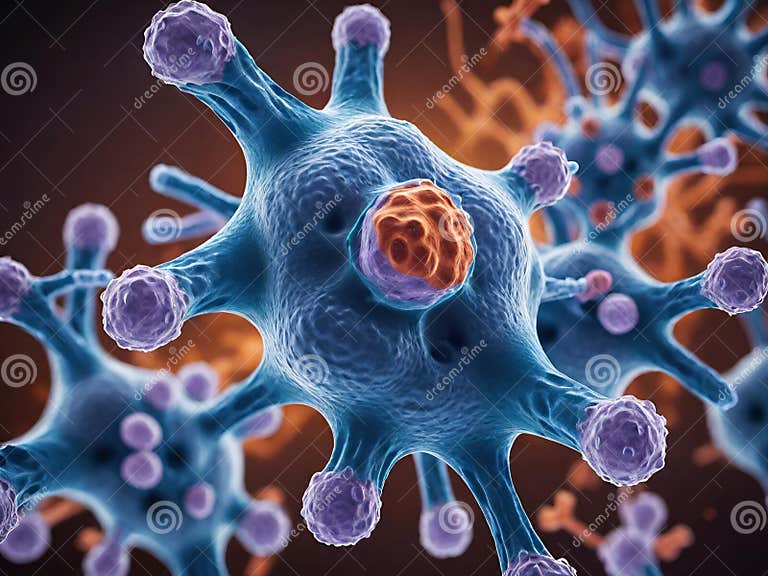 Computer Artwork of a Human Brain with a Cell Structure Stock ...