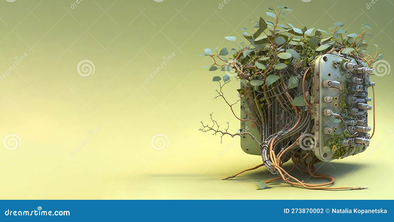 Computer As Plant Like Structure from Wires. Stock Illustration ...