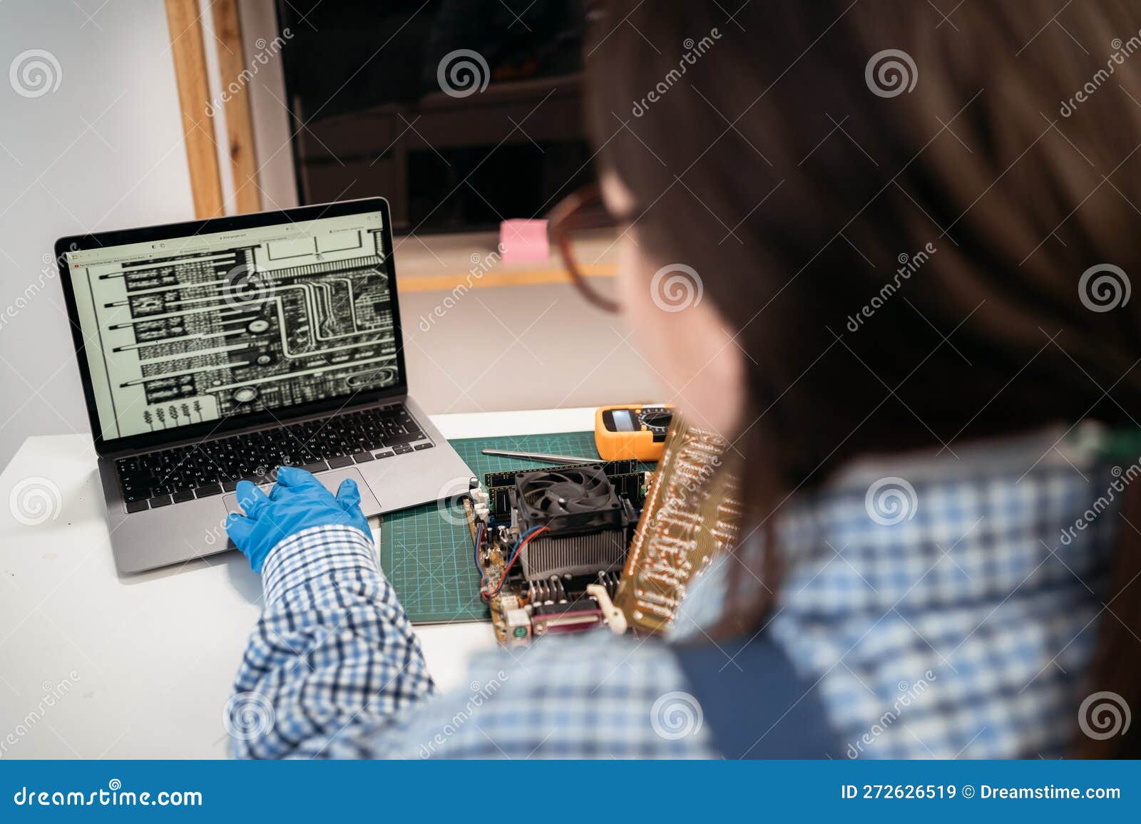 Computer Assembly Courses. Laptop Computer and Parts on the Table in ...