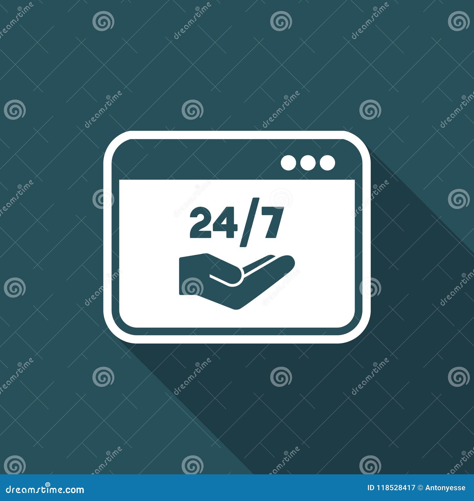 Computer Assistance Support 24/7 - Vector Flat Icon Stock Vector ...