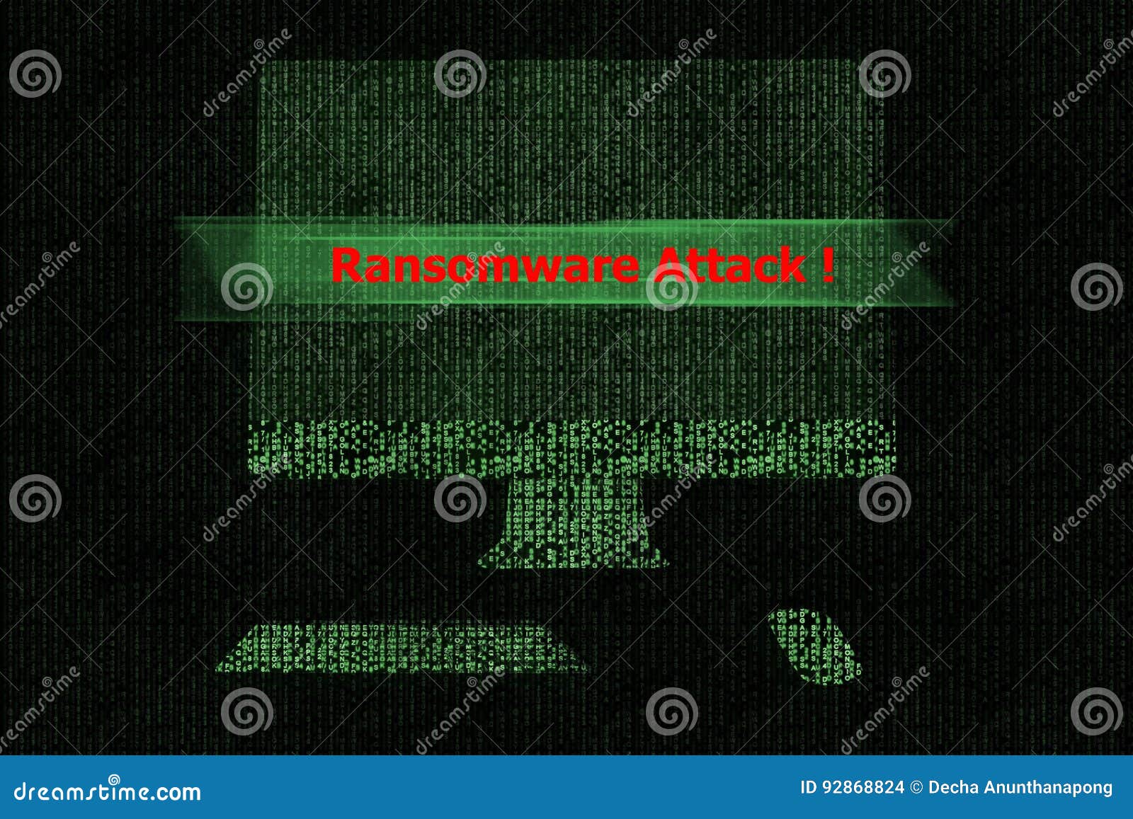 Computer is Attacked with Ransomware Stock Illustration - Illustration ...