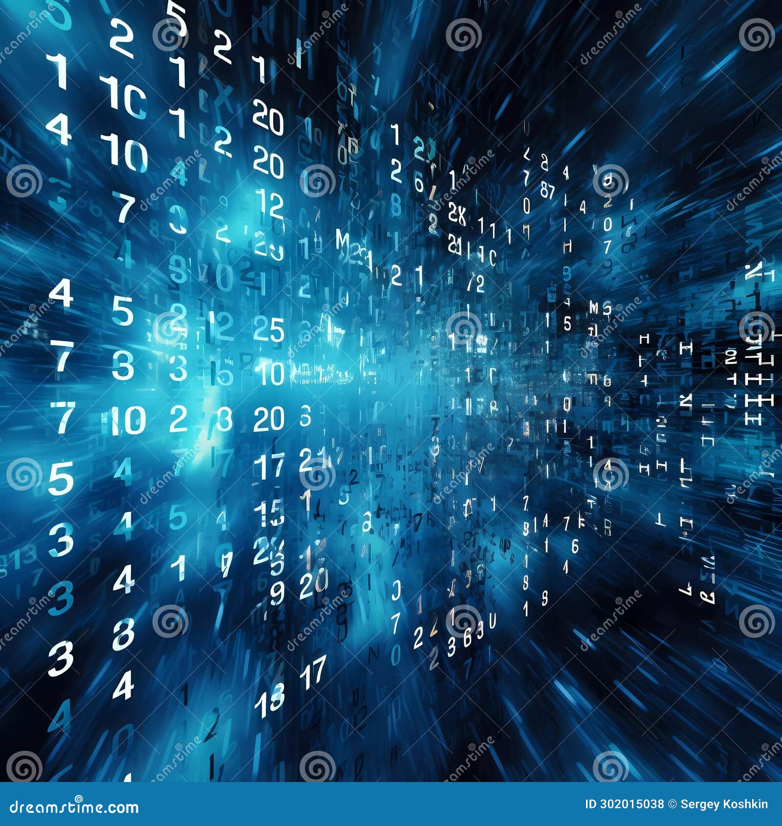 Computer Background with Blue Digits and Symbols on a Black Background ...