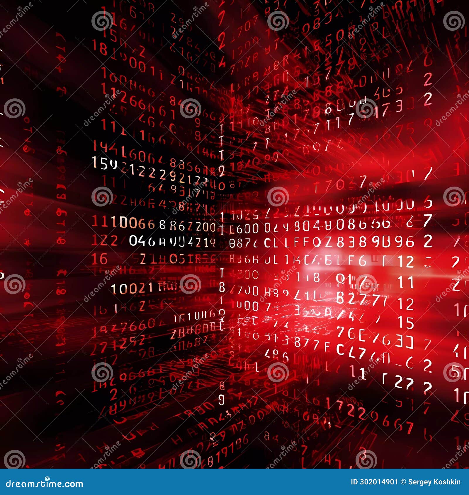 Computer Background with Red Digits and Symbols on a Black Background ...