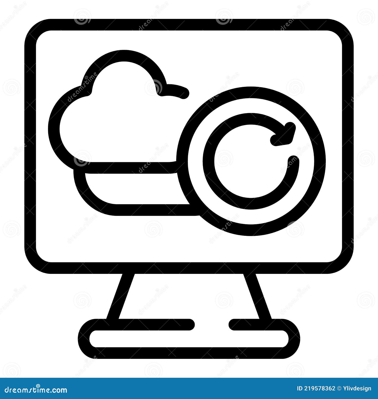 Computer Backup Icon, Outline Style Stock Vector - Illustration of ...