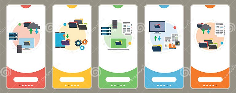 Computer, Backup, Report, Data and Cloud Computing Icons Stock Vector ...