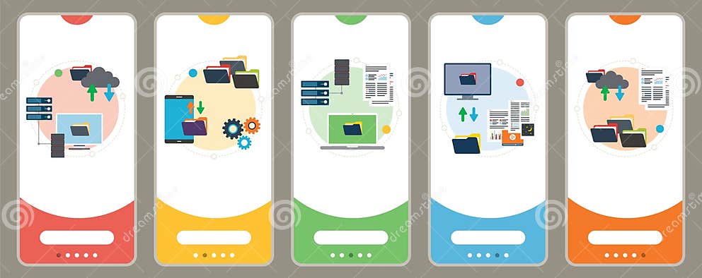 Computer, Backup, Report, Data and Cloud Computing Icons Stock Vector ...