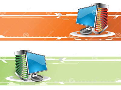 Computer banner stock vector. Illustration of beams, form - 8451619