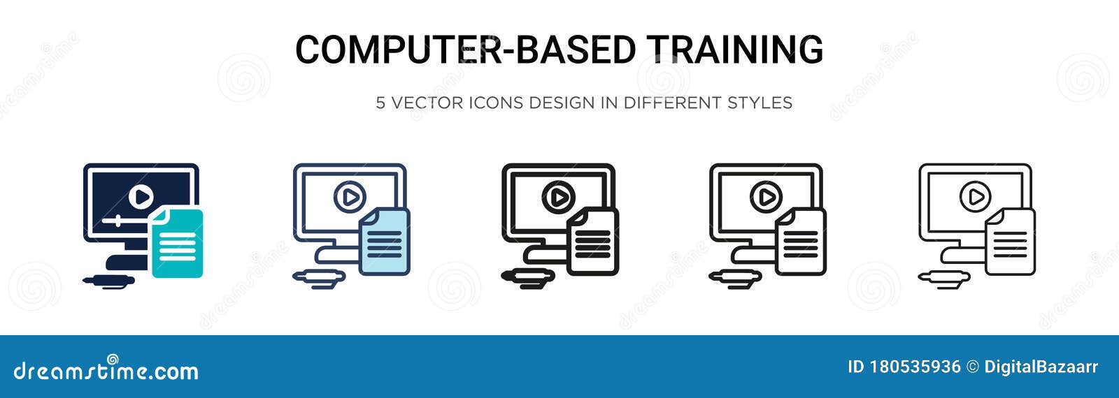 Computer-based Training Icon in Filled, Thin Line, Outline and Stroke ...
