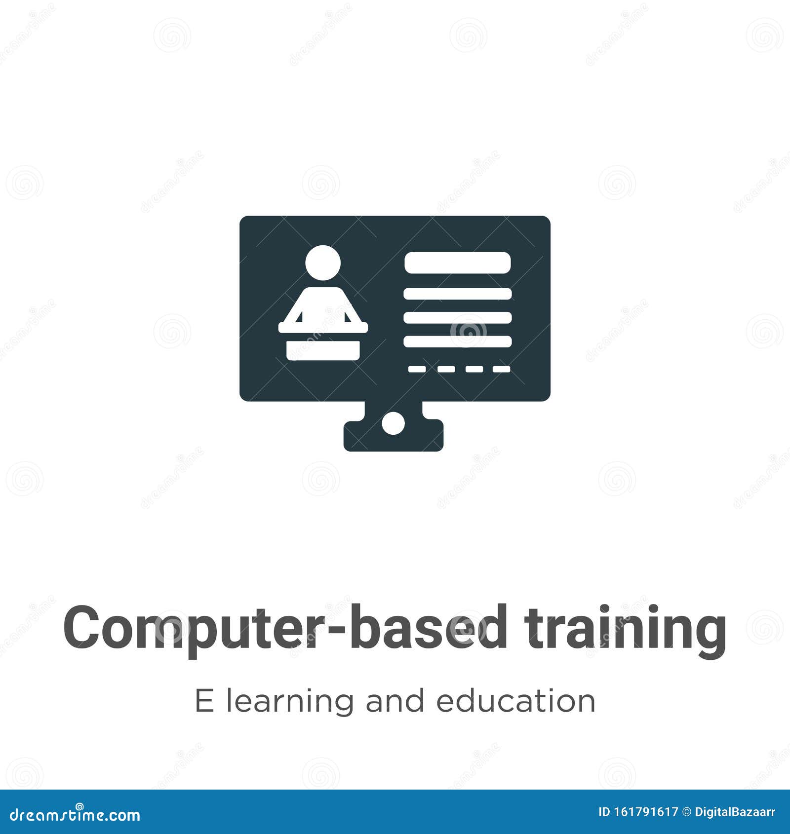 Computer-based Training Vector Icon on White Background. Flat Vector ...