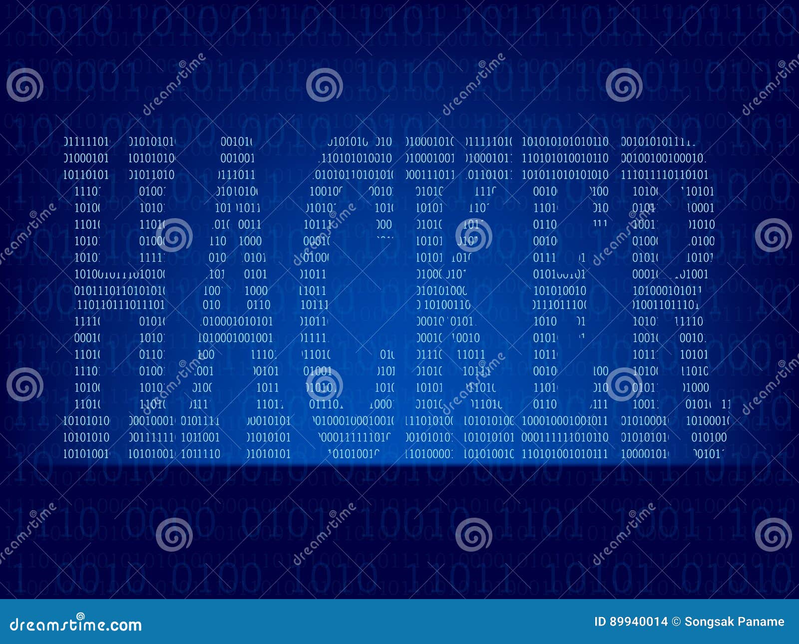 Computer Binary Code on Blue Screen Stock Vector - Illustration of blue ...