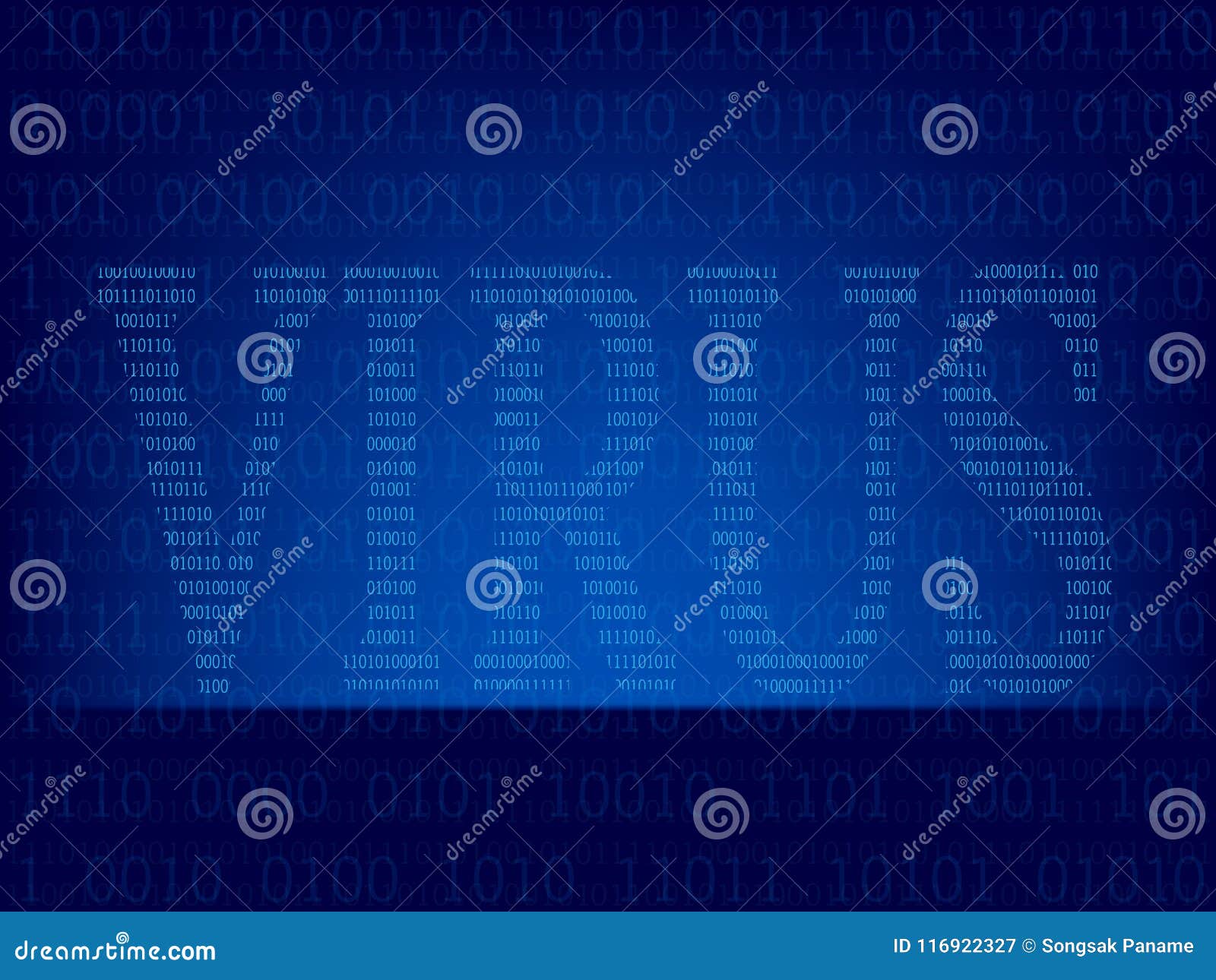 Computer Binary Code on Blue Screen Stock Vector - Illustration of ...