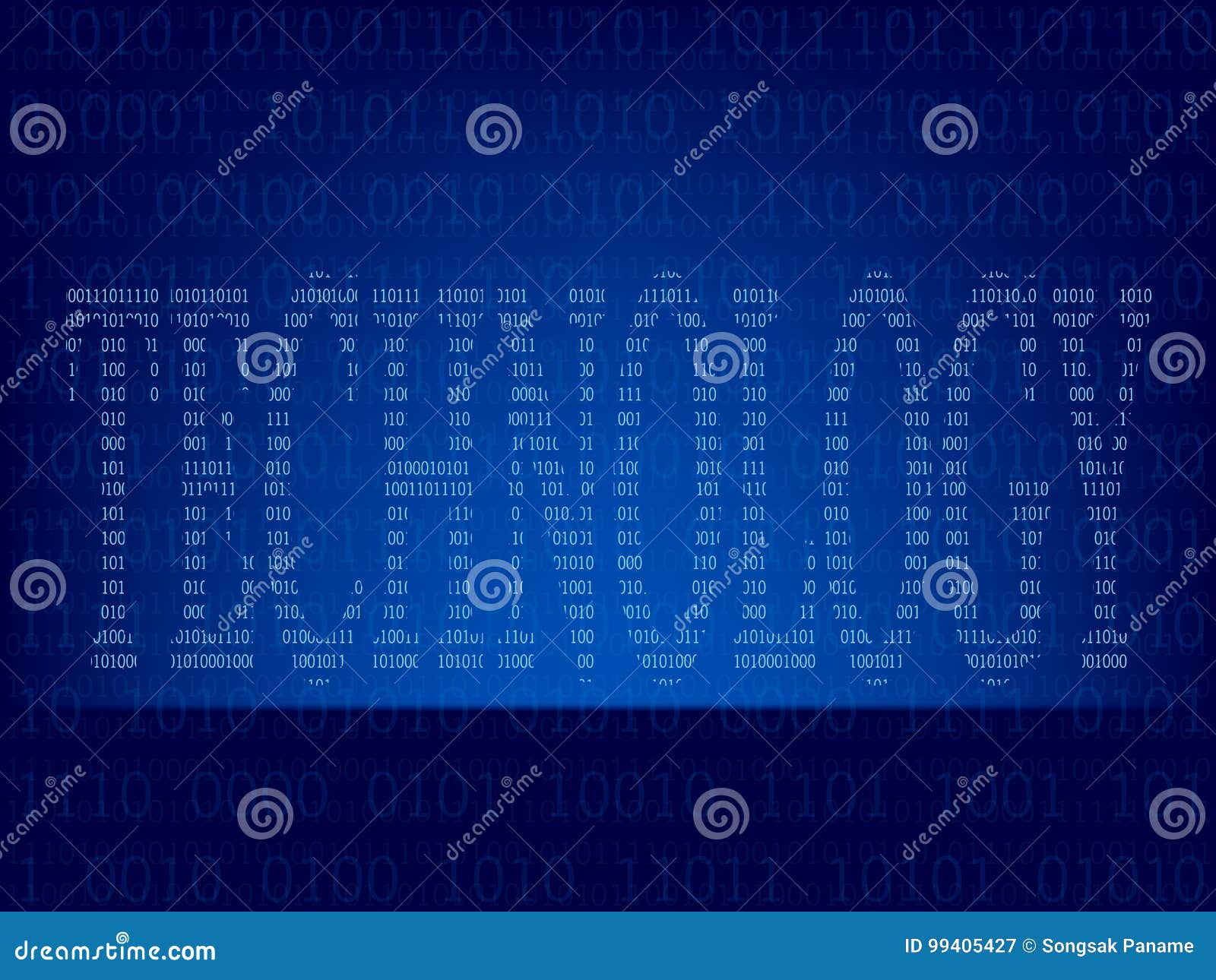 Computer Binary Code On Blue Screen Stock Vector Illustration Of Display Communication 99405427