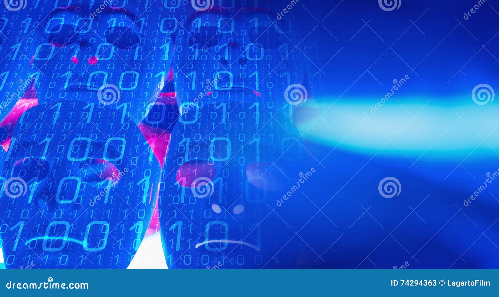 Computer Binary Code Cyberspace Background Stock Illustration ...