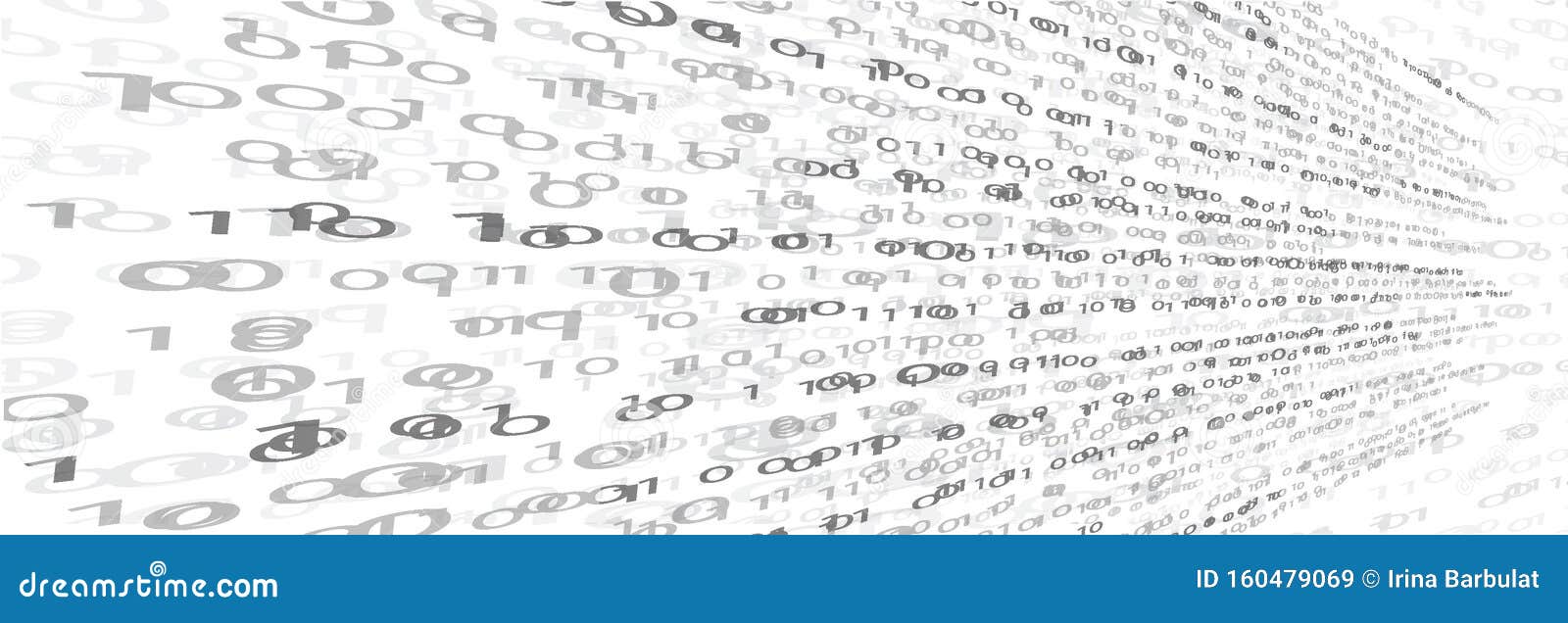 Computer Binary Code 1, and 0, Monochrome Pattern in a Minimalist Style ...