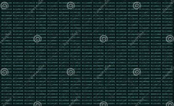Computer Binary Code of Ones and Zeros Displayed on Digital Screen with ...