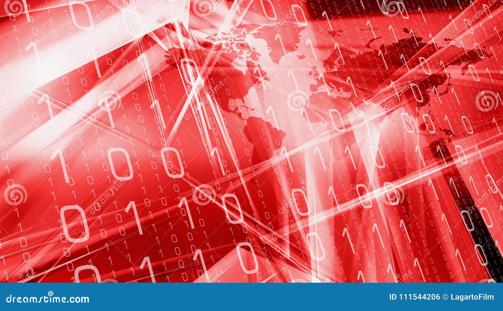 Computer Binary Code Red Tech Idea Stock Illustration - Illustration of ...