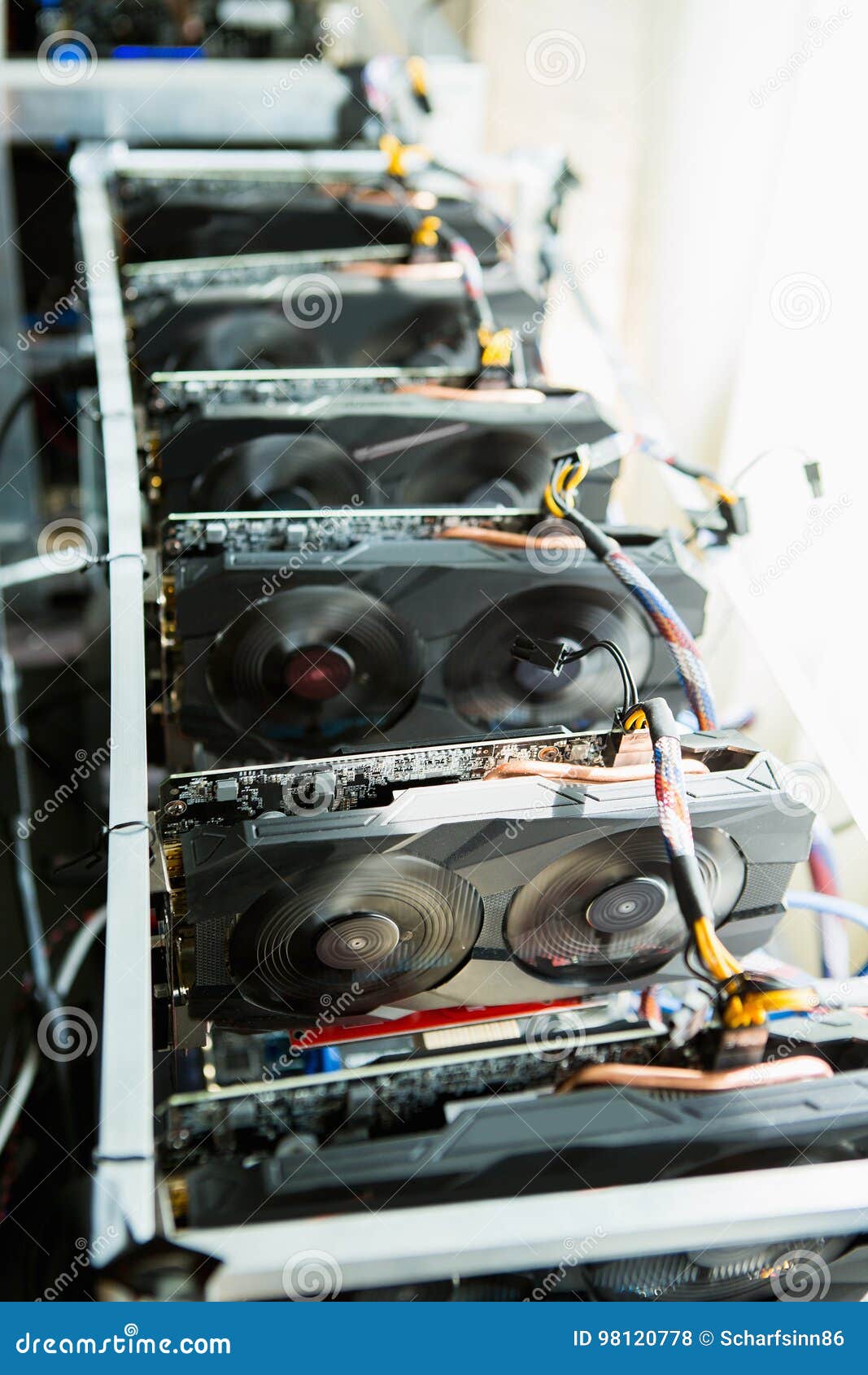 Computer for Bitcoin Mining Stock Photo - Image of graphic, exchange ...