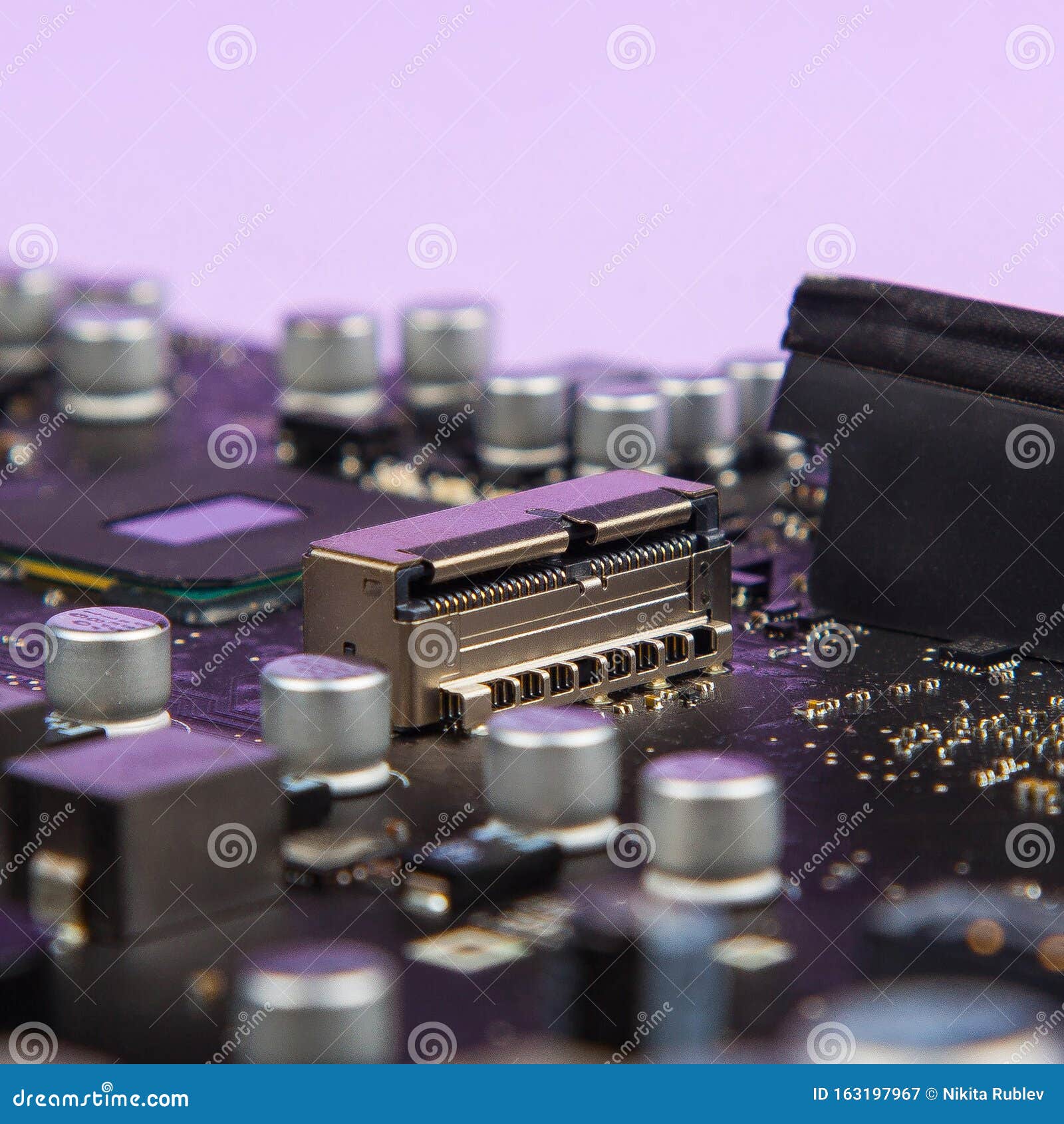 Computer Black Pcb Main Board Closeup Stock Image - Image of equipment ...