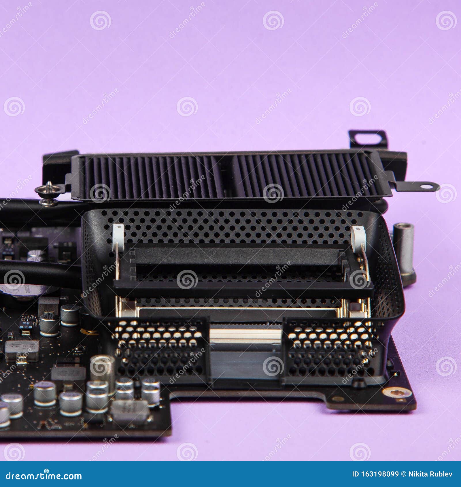 Computer Black Pcb Main Board Closeup Stock Image - Image of chip ...