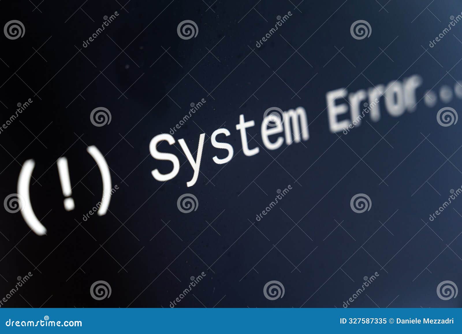 Screenshot of PC in error. stock image. Image of paralysis - 327587335