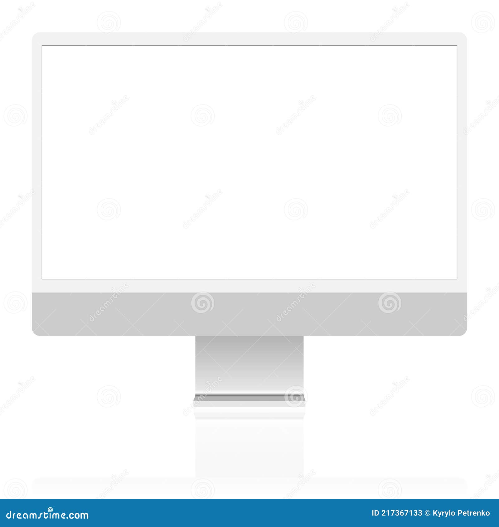 Computer Blank Screen Mockup, Desktop Pc Mock Up Isolated Vector ...