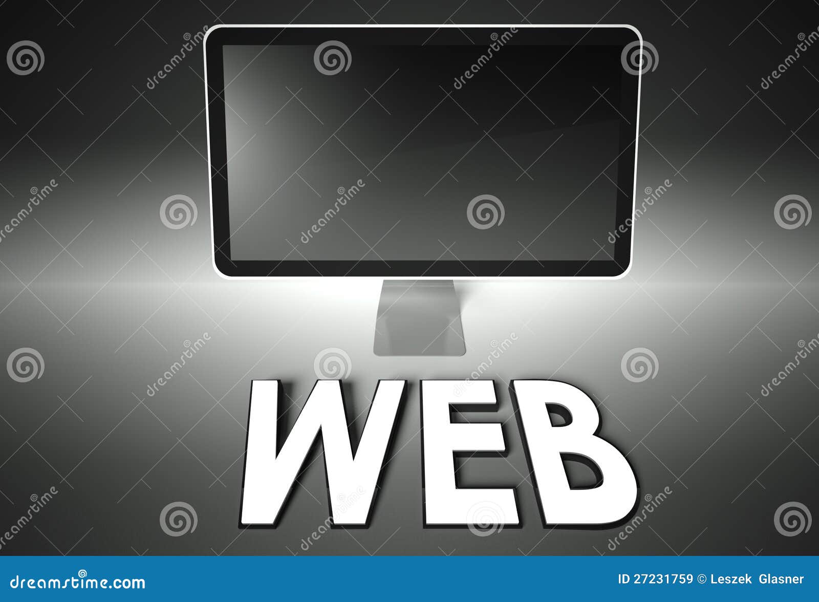 Computer Blank Screen with Word Web Stock Illustration - Illustration ...