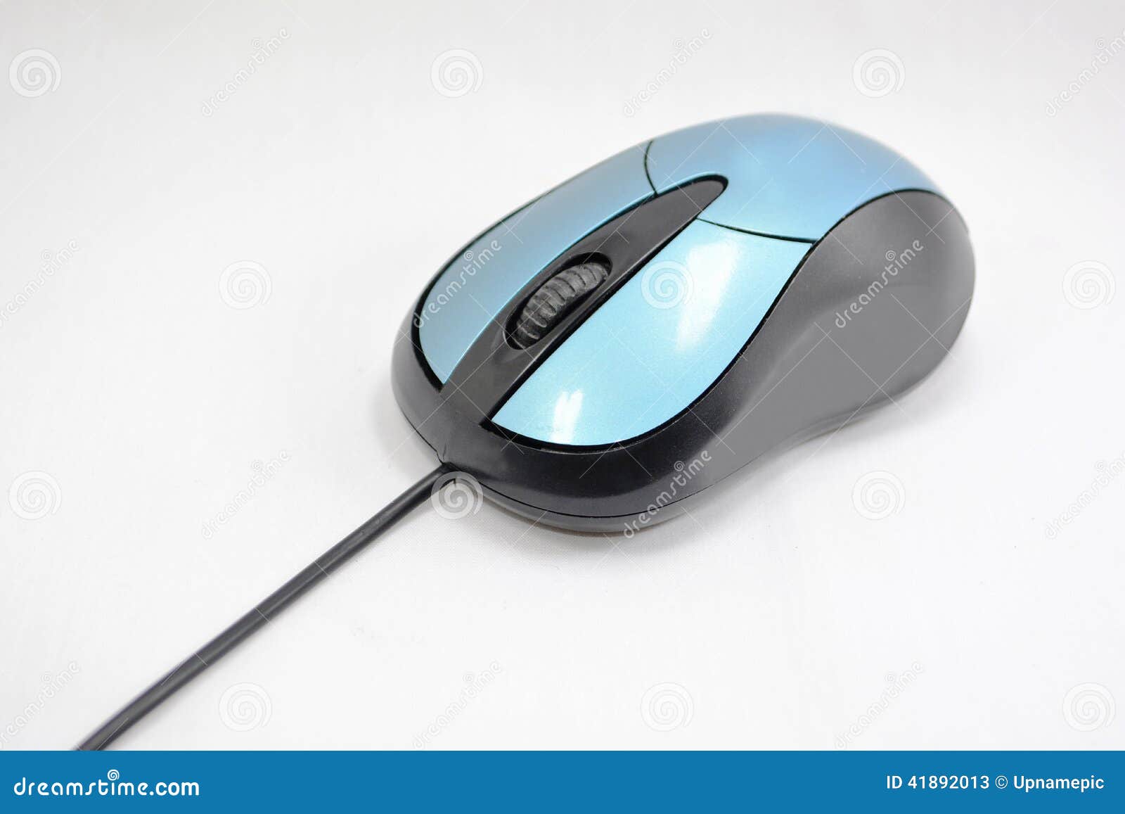 Computer Blue and Black Mouse Isolated on White Background. Stock Image ...