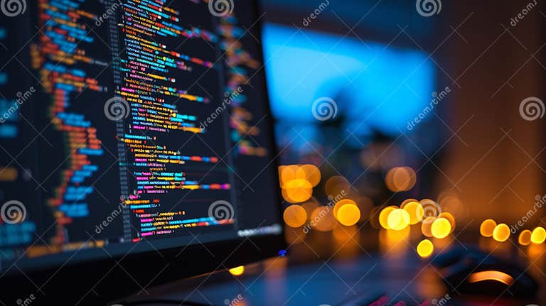 Computer Blue Screen with Charts and Data, Programming, Testing, Coding ...