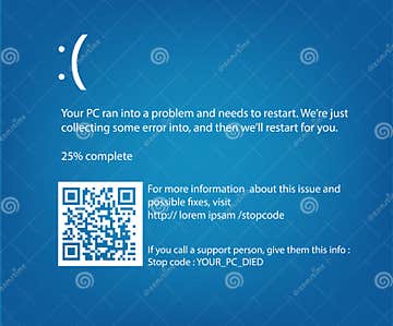 Computer Blue Screen of Death Stock Vector - Illustration of business ...