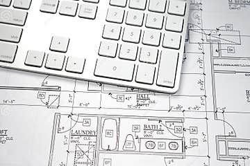 Computer Blueprint stock image. Image of architecture - 8708791