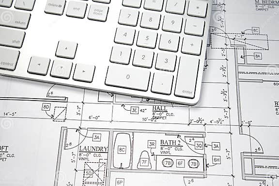 Computer Blueprint stock image. Image of architecture - 8708791