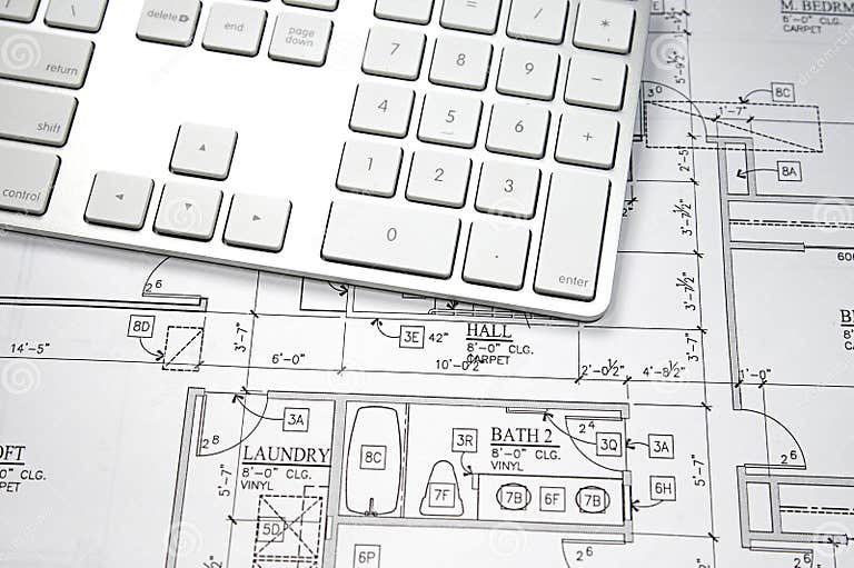 Computer Blueprint stock image. Image of architecture - 8708791