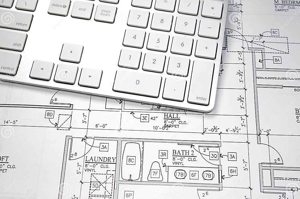 Computer Blueprint stock image. Image of architecture - 8708791