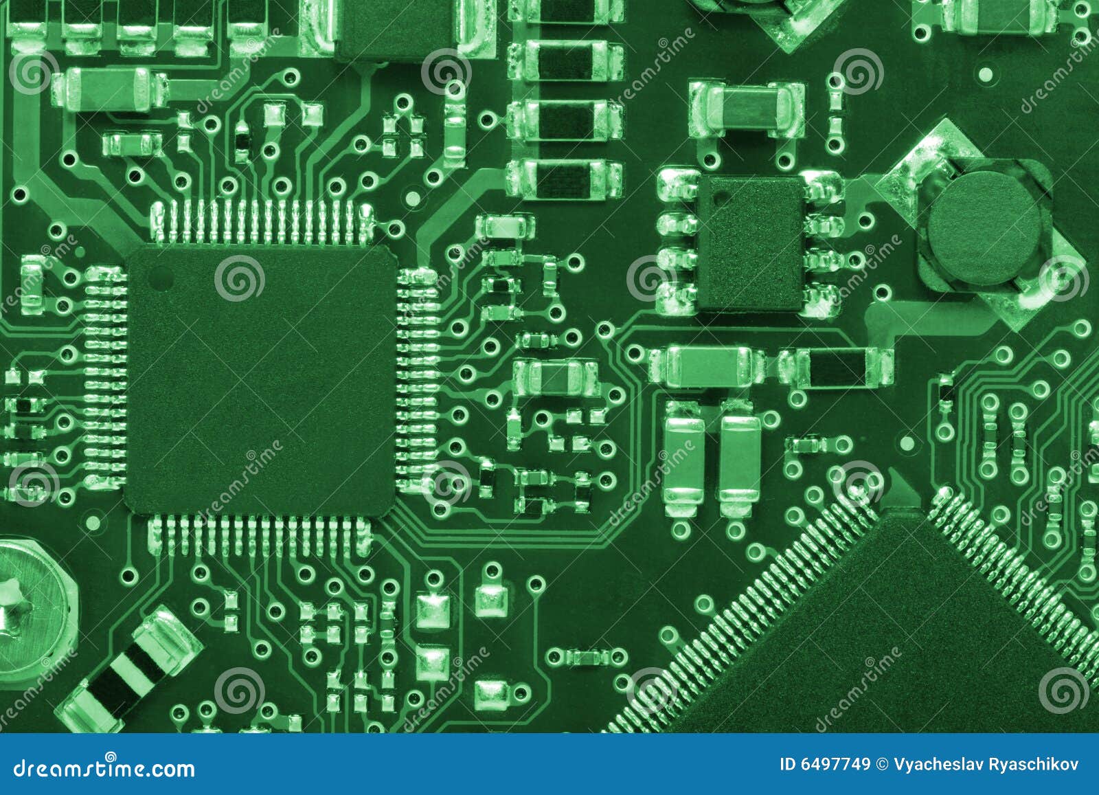 Computer Board #2 in Green Style Stock Image - Image of computer ...