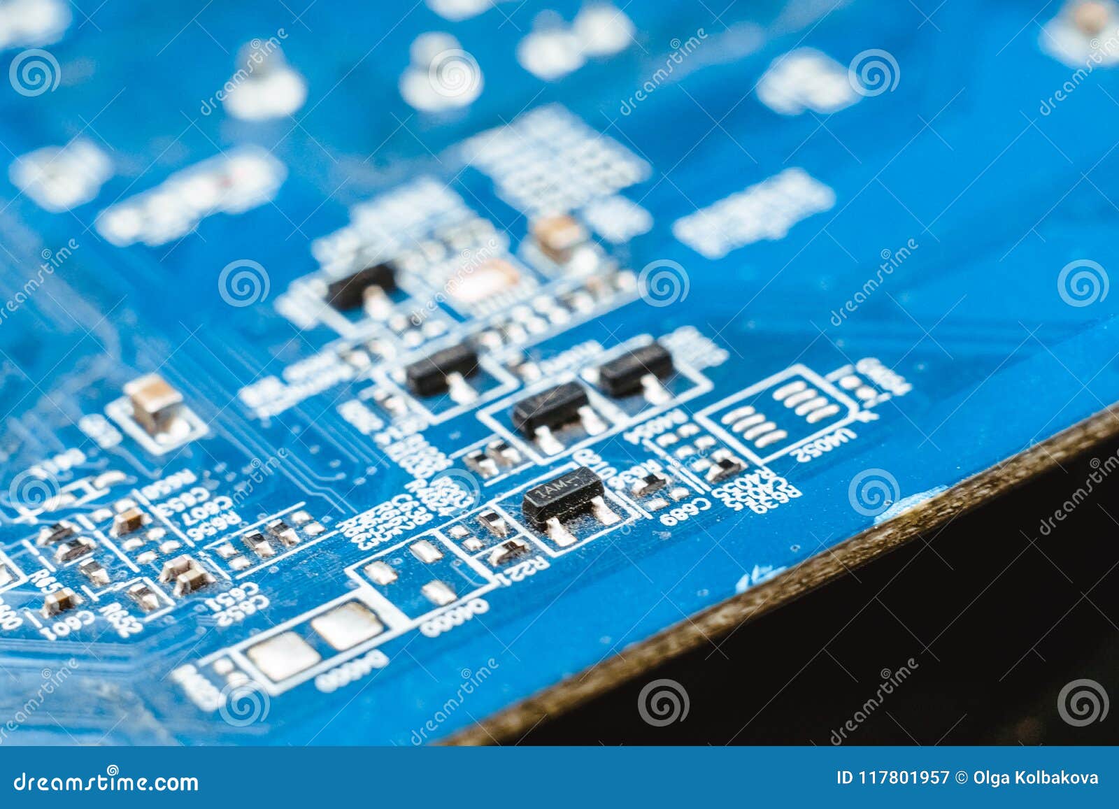 Computer Board Chip Circuit Cpu Core Blue Technology Stock Image ...
