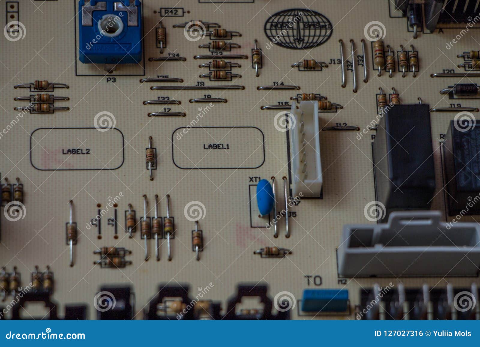 Microprocessor with Motherboard Background. Stock Photo - Image of back ...