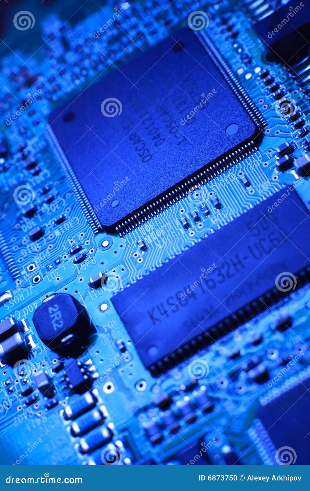 Computer board with chips stock photo. Image of component - 6873750