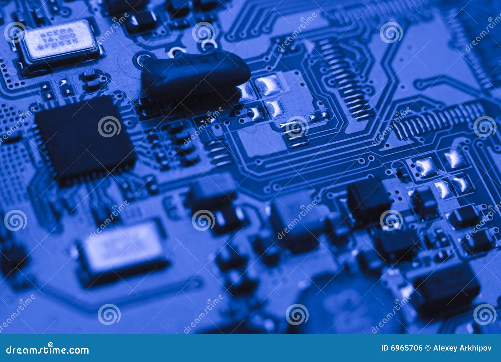 Computer Board Chip Circuit Cpu Core Blue Technology Background Stock ...
